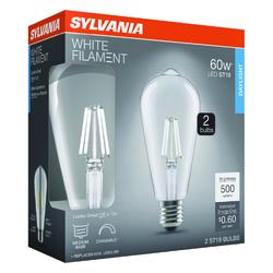 Sylvania® White Filament 60-Watt Equivalent Clear Dimmable ST19 E26 ...