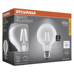 Sylvania® White Filament 40 Watt Equivalent Clear Dimmable G25 E26 Soft ...