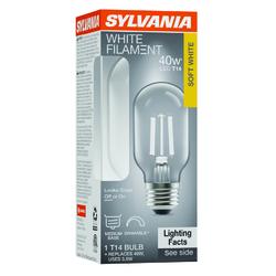Sylvania® White Filament 40 Watt Equivalent Clear Dimmable T14 E26 Soft ...
