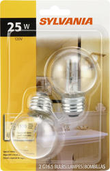 Sylvania® 25 Watt Clear Dimmable G16.5 E26 Soft White Incandescent ...