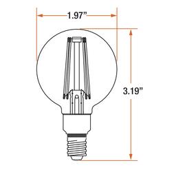 Sylvania® White Filament 60 Watt Equivalent Clear Dimmable G16 E12 Soft ...