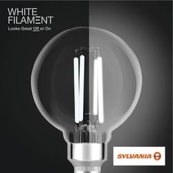 Sylvania® White Filament 60 Watt Equivalent Clear Dimmable G16 E12 Soft ...