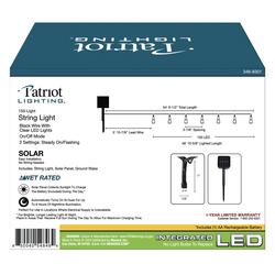 Patriot Lighting® 52' 150-Light Solar Power LED String Light at Menards®