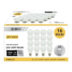 GT-Lite® 100 Watt Equivalent A19 E26 Soft White LED Light Bulb - 16 ...