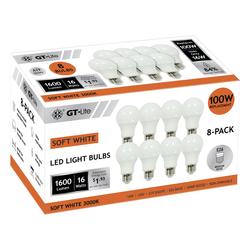 GT-Lite® 100 Watt Equivalent A19 E26 Soft White LED Light Bulb - 8 Pack at Menards®