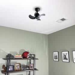Patriot Lighting® Silas 16" Black Indoor/Outdoor Ceiling Fan with ...