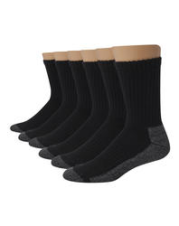 Hanes® Men's Crew Black 6-12 Work Socks - 6 Pairs at Menards®