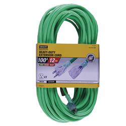 Smart Electrician® 100' 12/3 Neon Green Heavy-Duty Outdoor Extension ...