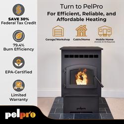 PelPro Pellet Stove with 60 lb. Hopper (1,500 sq. ft.) at Menards®