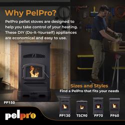 PelPro Pellet Stove with 150 lb. Hopper (2,500 sq.ft) at Menards®