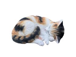 10-1/2" Resin Sleeping Calico Cat Garden Statue at Menards®