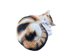 10-1/2" Resin Sleeping Calico Cat Garden Statue at Menards®