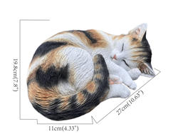 10-1/2" Resin Sleeping Calico Cat Garden Statue at Menards®