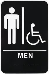 Hillman™ 6" x 9" ADA Men's Handicap Accessible Restroom Sign with ...