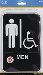 Hillman™ 6" x 9" ADA Men's Handicap Accessible Restroom Sign with ...