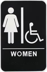 Hillman™ 6" x 9" ADA Women Handicap Accessible Restroom Sign with ...