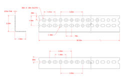 SteelWorks 2-1/4" x 1-1/2" x 36" Steel Slotted Offset Angle - 14 Gauge ...