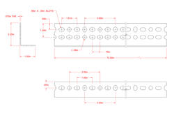 SteelWorks 2-1/4" x 1-1/2" x 72" Steel Slotted Offset Angle - 14 Gauge ...