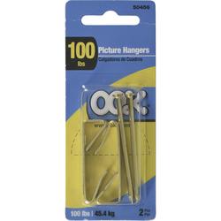 OOK® 100 lb. Brass-Plated Steel Conventional Picture Hanging Hooks - 2 ...