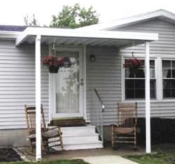 Americana 8' 4" W x 7' Projection x 8' H White/Black Sierra Attached ...