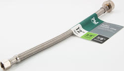 Plumb Works 3/8" Compression x 7/8" BC x 12" L Stainless Steel Toilet ...