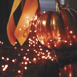 Pumpkin Hollow™ 250-Light LED Orange Cluster Halloween Light Set at ...