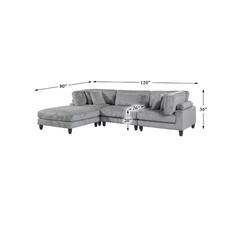 Laurelton 120" 4-Piece Corduroy Modular Sofa with Ottoman at Menards®
