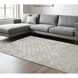 HomeRoots Felicity Silver Gray And White Abstract 7' x 10' Area Rug at ...