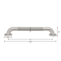 Homewerks™ 24" x 1-1/2" Stainless Steel Peened Concealed Screw Grab Bar ...