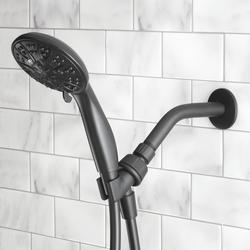 Plumb Works Matte Black 8 Shower Arm with flange at Menards