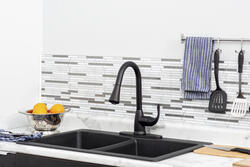 Tuscany® Sharena One-Handle Pull-Down Matte Black Kitchen Faucet at ...