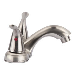 Plumb Works® Two-Handle 4" Centerset Brushed Nickel Bathroom Faucet ...