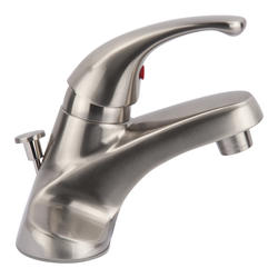 Plumb Works® 4 in. Centerset Single Handle Bathroom Faucet - Brushed ...