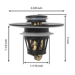 Plumb Craft® Matte Black Bathroom Sink Stopper with Anti-Clog Basket at ...