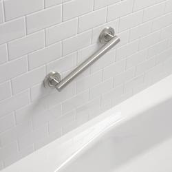 Homewerks™ 9" x 1-1/4" Brushed Nickel Modern Decorative Grab Bar at ...
