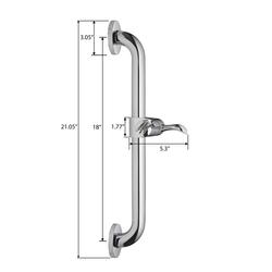Homewerks™ 18" x 1-1/4" Chrome Grab Bar with Adjustable Height Handheld ...