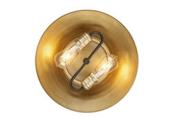 Patriot Lighting® Kenneth Black and Gold 2-Light Flush Mount Ceiling ...