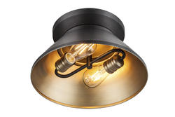 Patriot Lighting® Kenneth Black and Gold 2-Light Flush Mount Ceiling ...