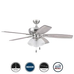 Patriot Lighting® Quick Install Tisbury III 52" Brushed Nickel Indoor 3 ...