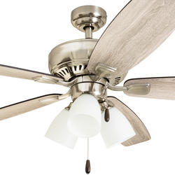 Patriot Lighting™ Tisbury II 52" Brushed Nickel Indoor LED Ceiling Fan ...