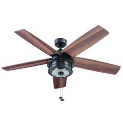 Patriot Lighting™ Slade 52" Matte Black Indoor/Outdoor LED Ceiling Fan ...