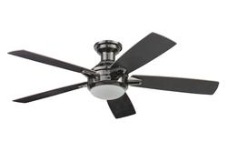 Patriot Lighting® Ogun 52" Gunmetal Indoor LED Ceiling Fan with Remote ...