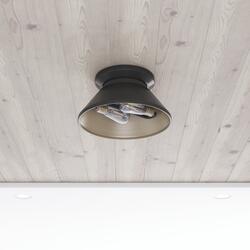 Patriot Lighting® Kenneth Black and Gold 2-Light Flush Mount Ceiling ...