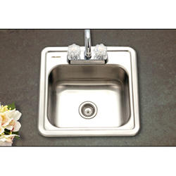 Houzer® Hospitality Drop-In 15" Stainless Steel 2-Hole Single Bowl Bar ...