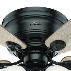 Hunter® Low Profile 52" Matte Black Indoor 3-Light Ceiling Fan at Menards®