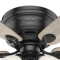 Hunter® Low Profile® 52" Matte Black Indoor LED Ceiling Fan at Menards®