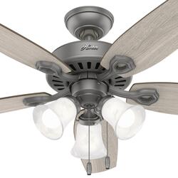 Hunter® Builder 52" Matte Silver Indoor 3-Light Ceiling Fan at Menards®