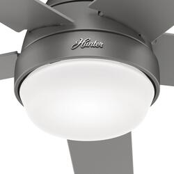 Hunter® Aerodyne 52" Matte Silver Indoor 2-Light Smart Ceiling Fan at ...