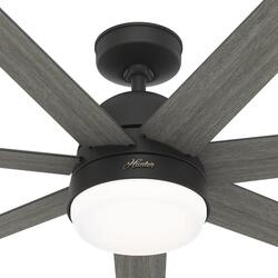 Hunter® Phenomenon 70" Matte Black Indoor 2-Light Smart Ceiling Fan at ...