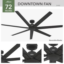 Hunter® Downtown 72 " Matte Black Outdoor Ceiling Fan at Menards®
